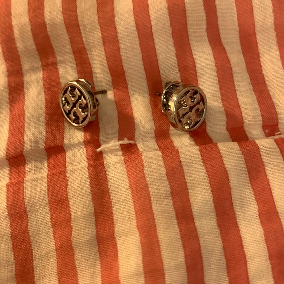 Tory Burch | Jewelry | Tory Burch Silver Logo Studs | Poshmark